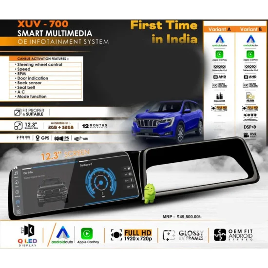 Buy Mahindra XUV700 Smart OEM Fit Infotainment System Apple ...