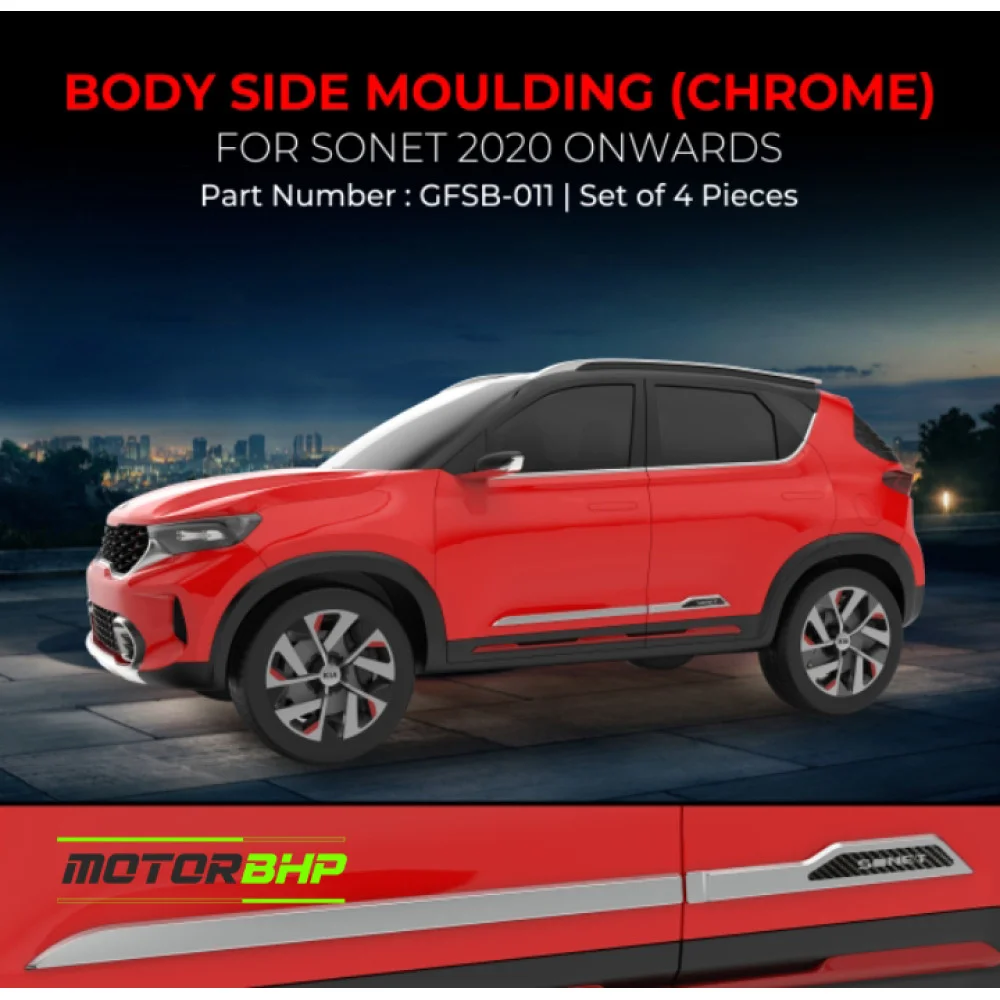 Buy Kia Sonet chrome Body Side Moulding Car Accessories Online ...