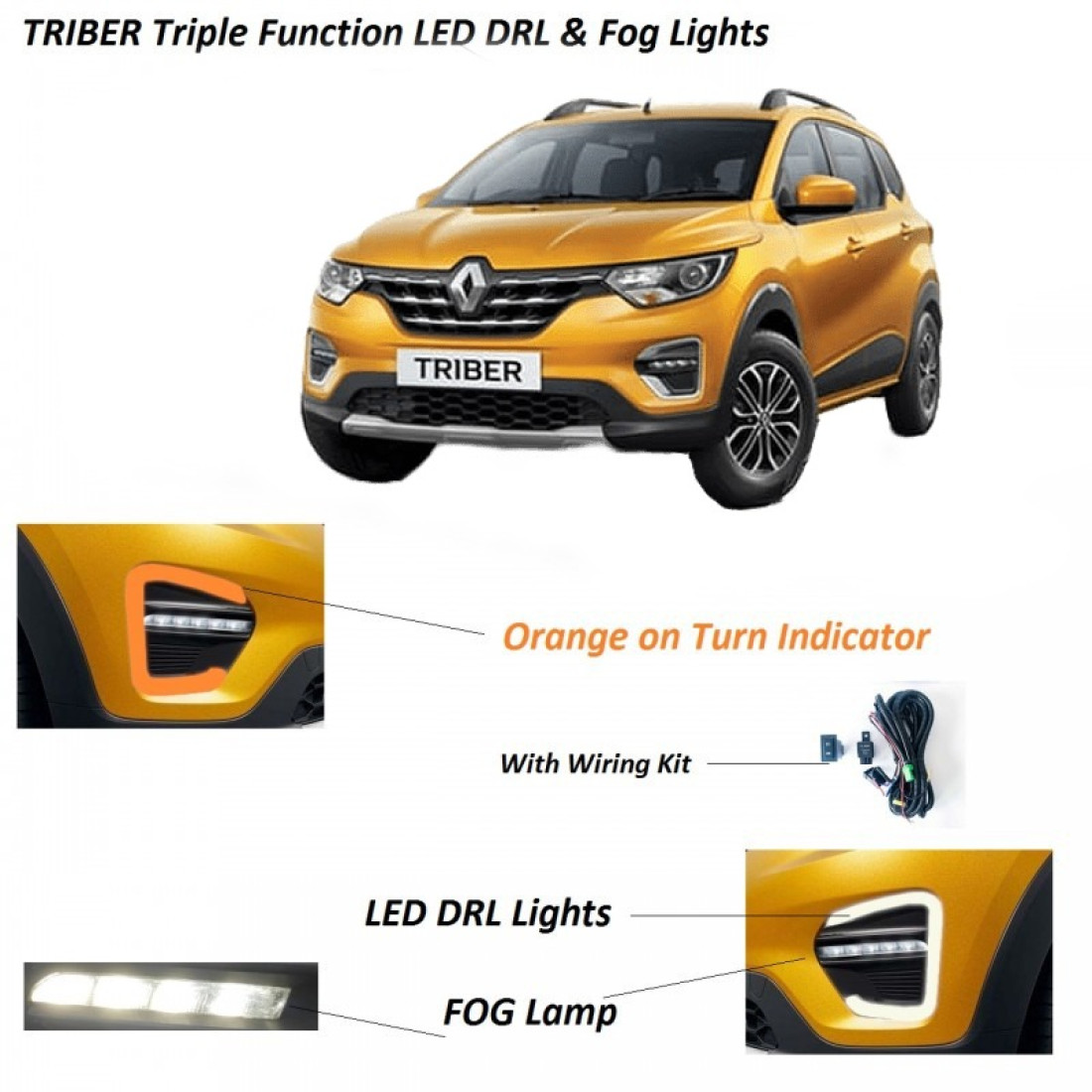 Buy Renault Triber LED DRL With Matrix Turn Signal