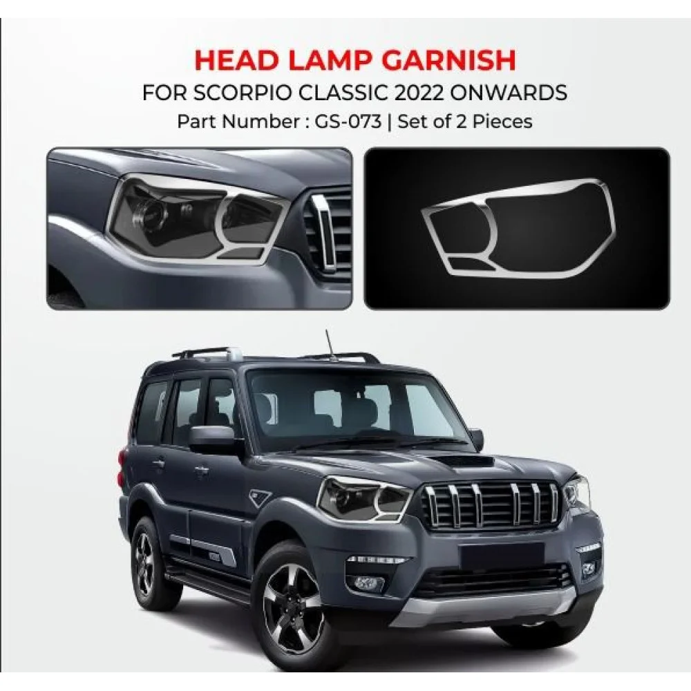 Buy Mahindra Scorpio Classic Head Lamp Chrome Car Accessories ...