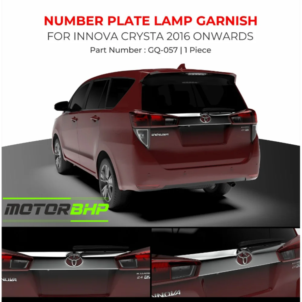 Buy Toyota Innova Crysta Rear Number Plate Lamp Garnish Car ...
