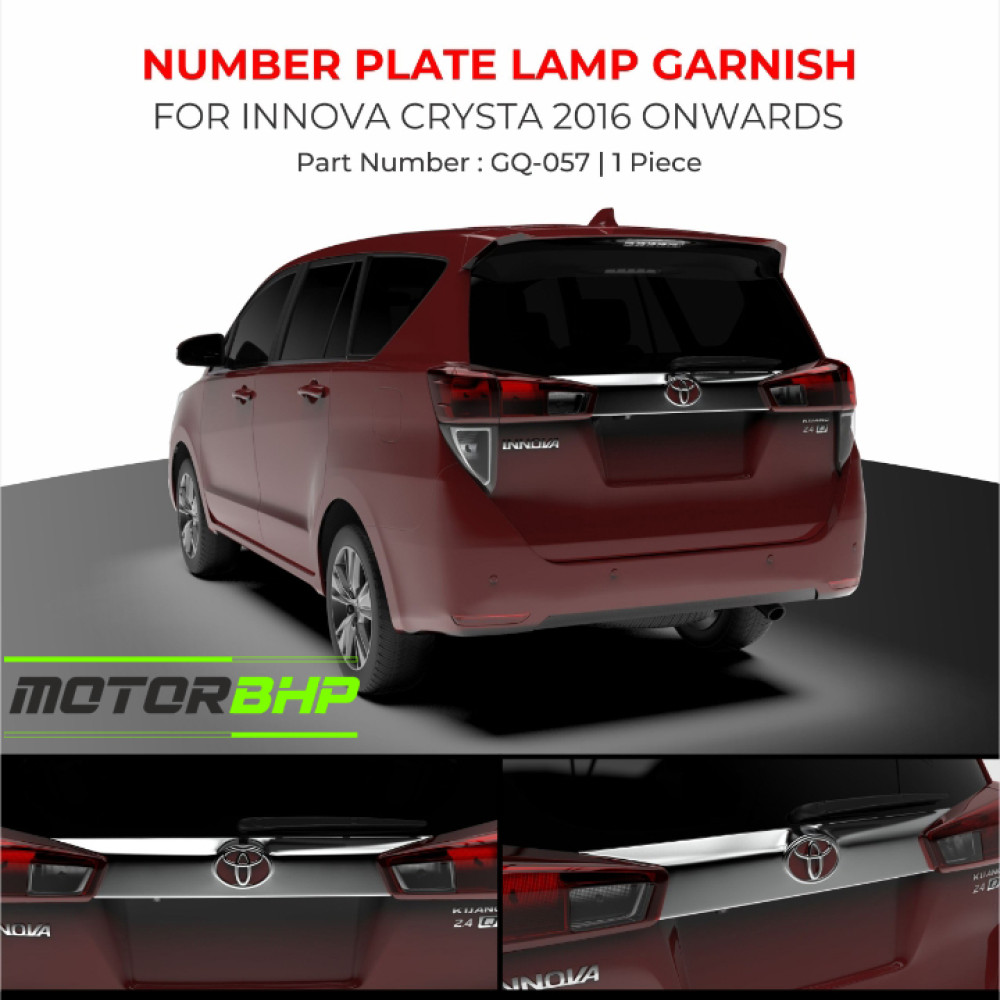 Buy Toyota Innova Crysta Rear Number Plate Lamp Garnish Car ...