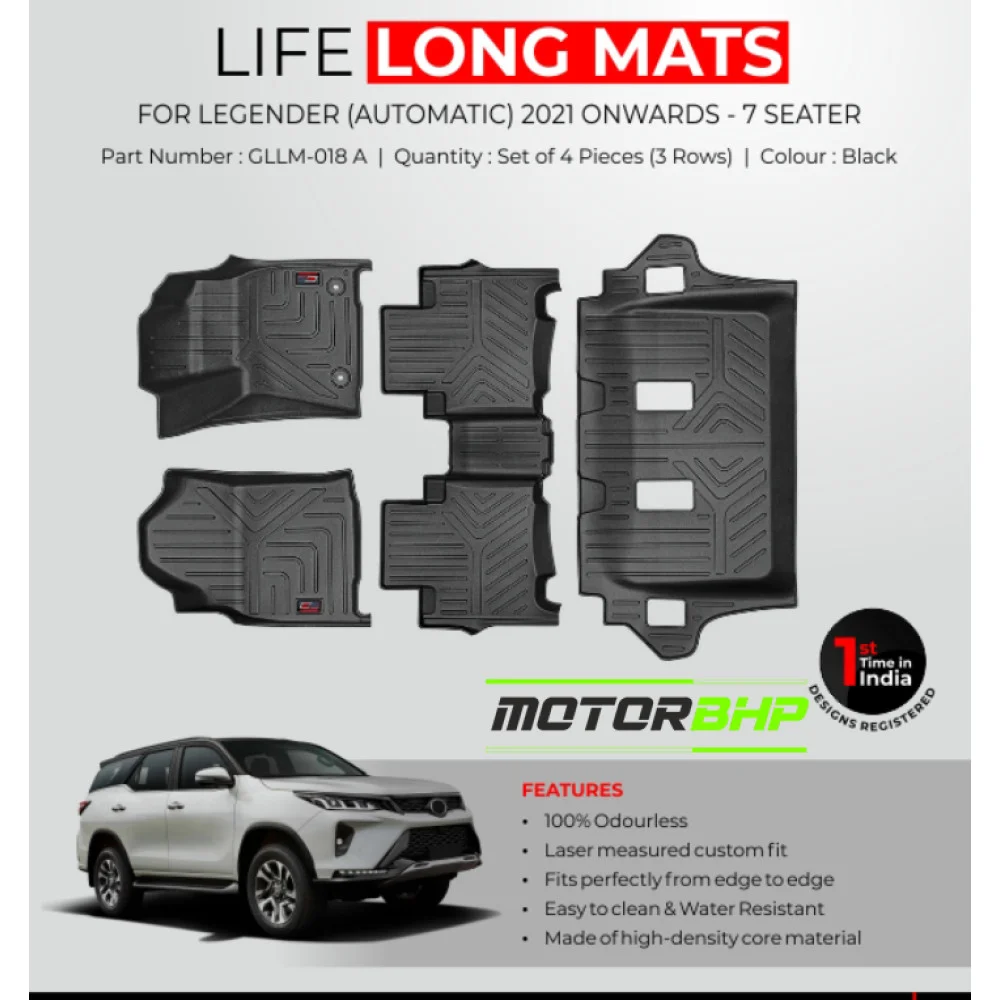 Buy Toyota Fortuner Legender Life Long Mats Car Accessories ...
