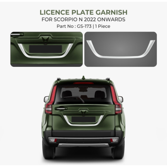 Buy Mahindra Scorpio N Licence Plate Garnish Car Accessories ...