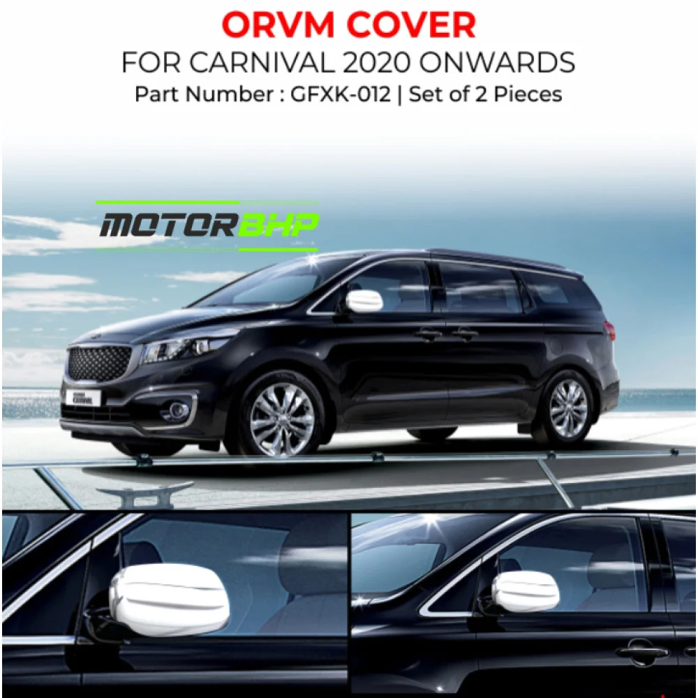 Buy Kia Carnival Ovrm Cover With Indicator Cut Chrome Accessories ...
