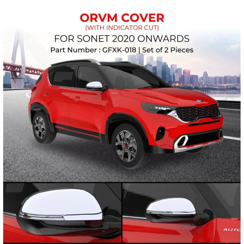 Buy Kia Sonet Car OVRM Cover Chrome Accessories Online Shopping ...